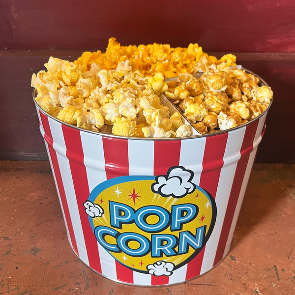 Red & White Stripes Popcorn Tin - Crave Popcorn Company